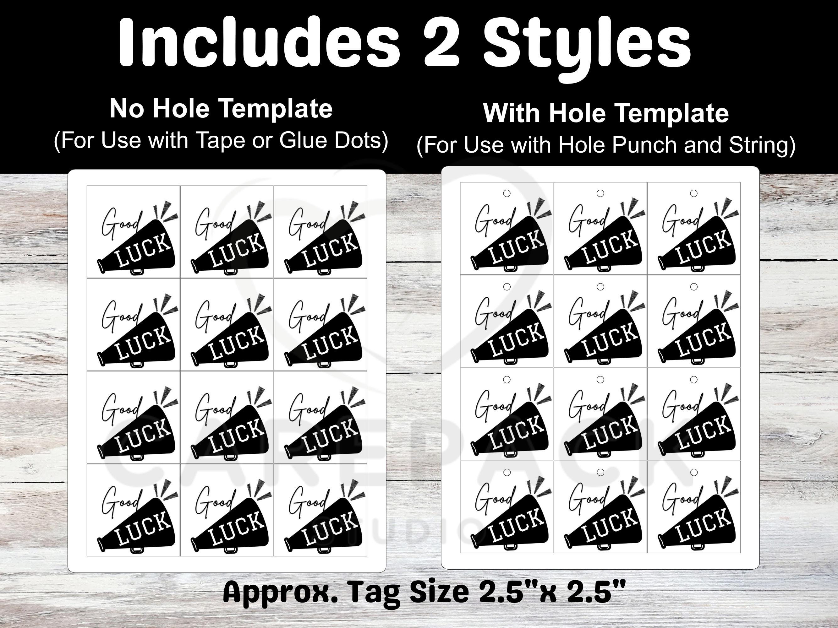 Printable Cheerleading Gift Tag, Good Luck Cheer Team Snack Tag Labels ...