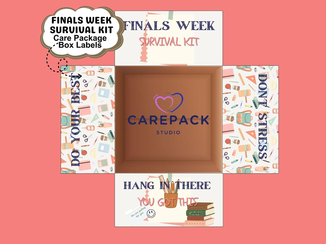 College Finals Week Care Package Labels Instant Download Printable ...