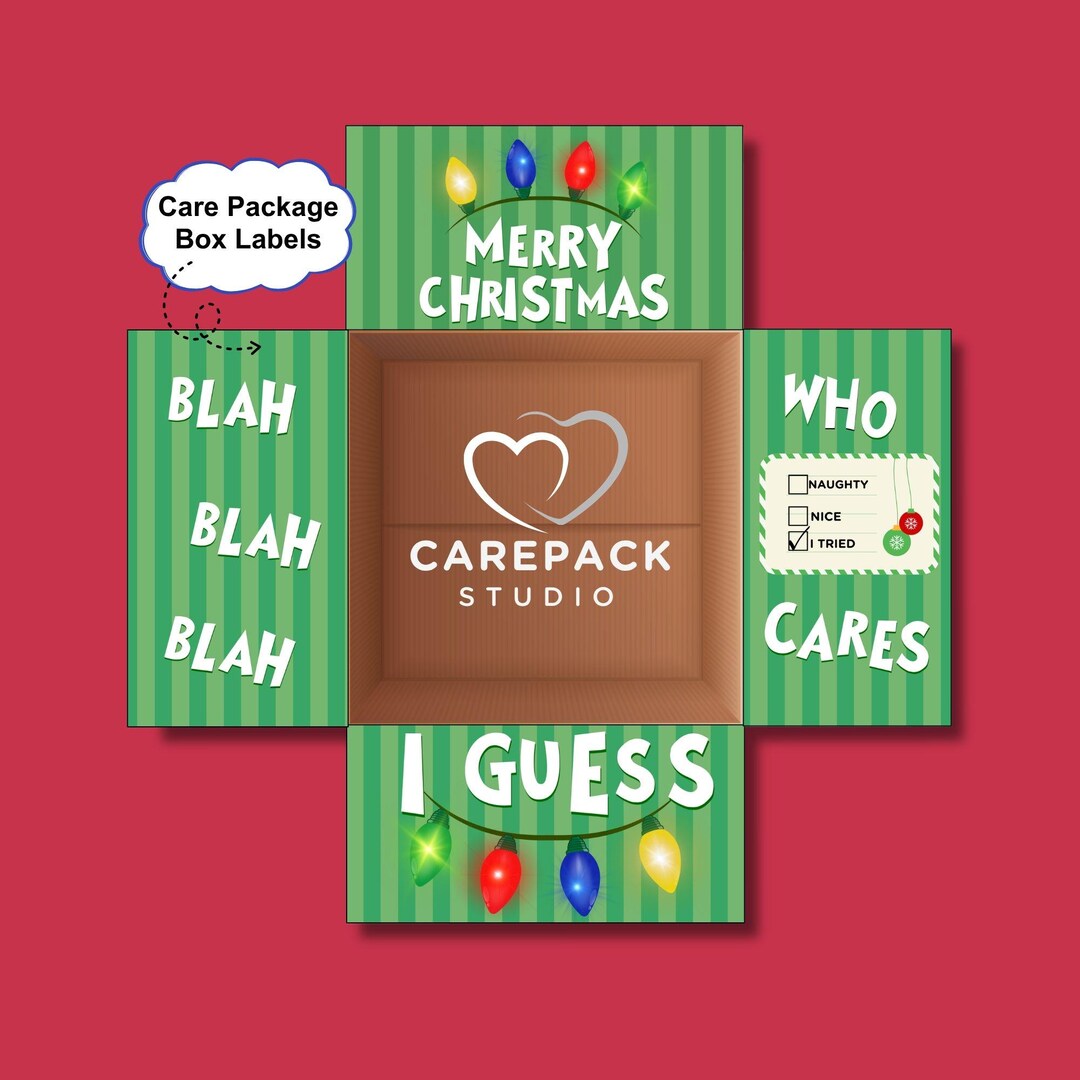 Funny Christmas Care Package Label Military Deployment Box Label ...