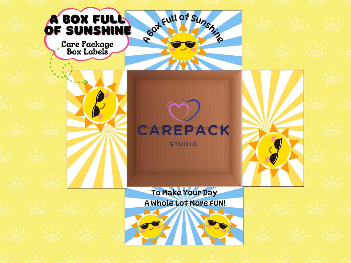 Care Package Label for Encouragement, Printable Decoration for Box ...