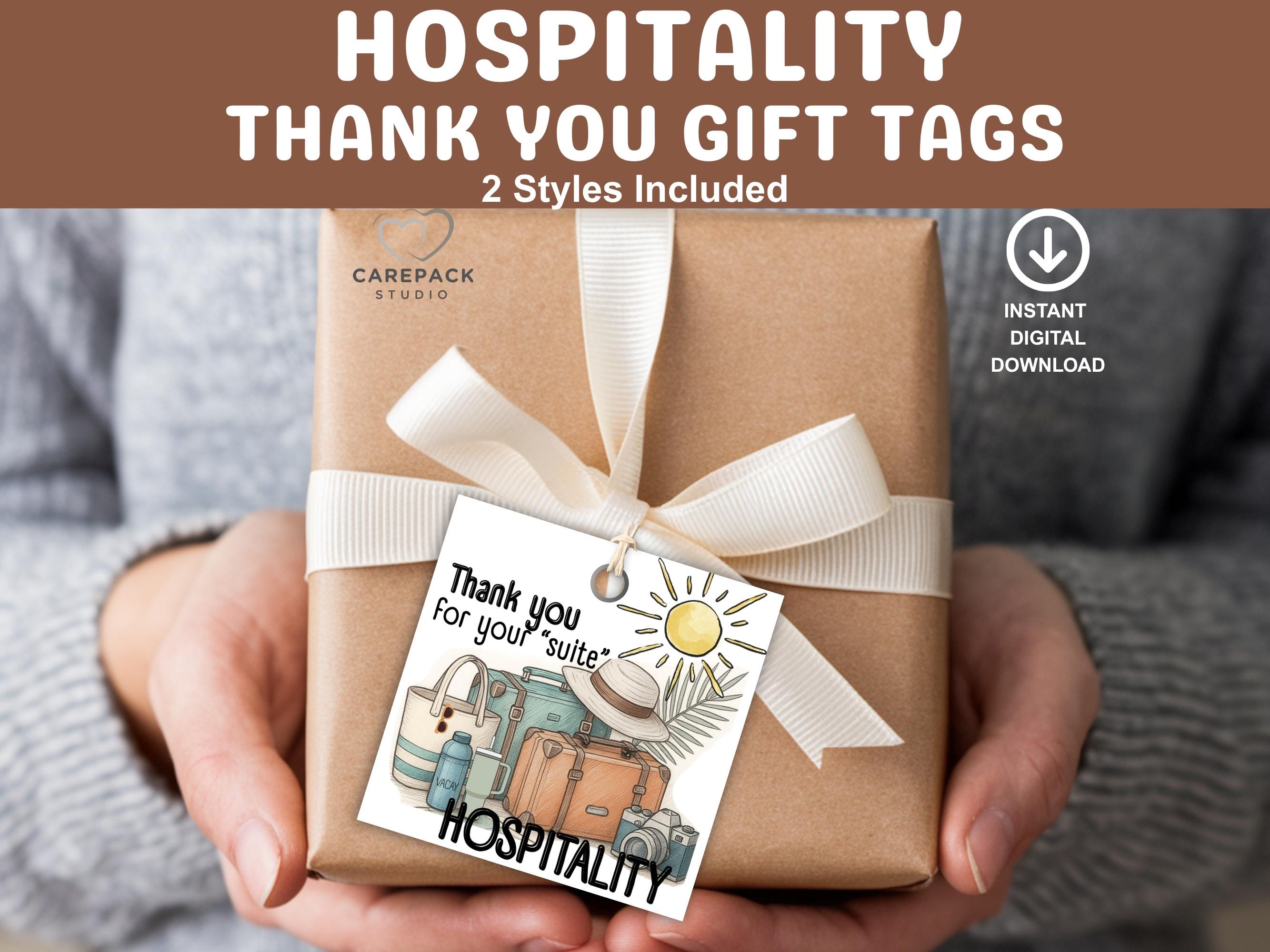 Hospitality Thank You Gift Tag, Printable Housekeeper Gratuity Label ...