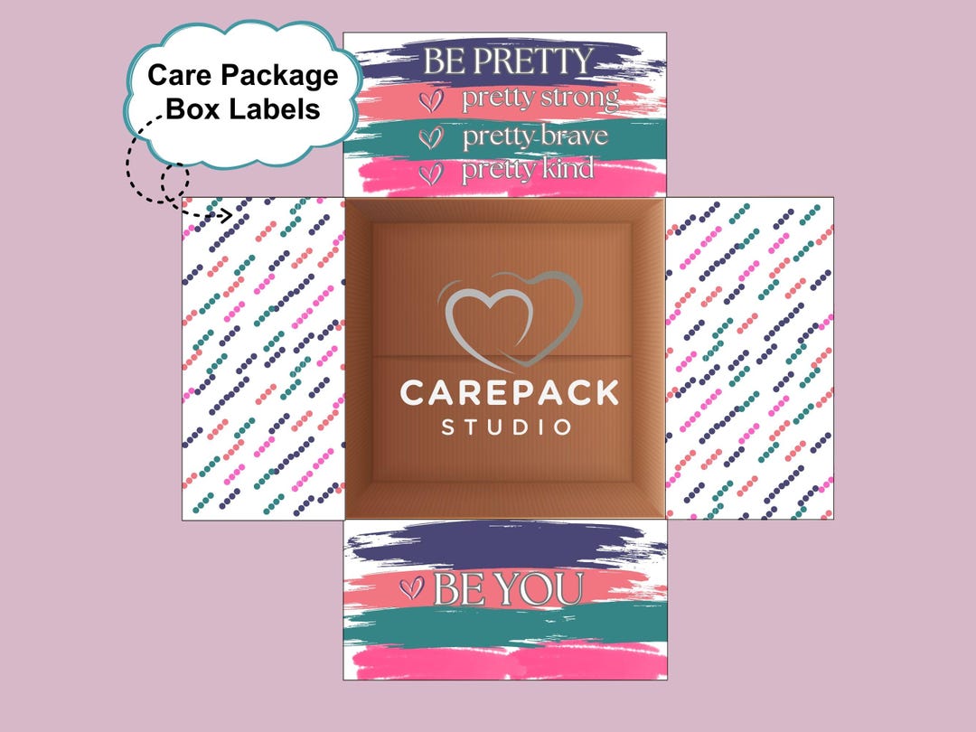 Inspirational Care Package Label Printable Box Flap Decor Encouragement ...