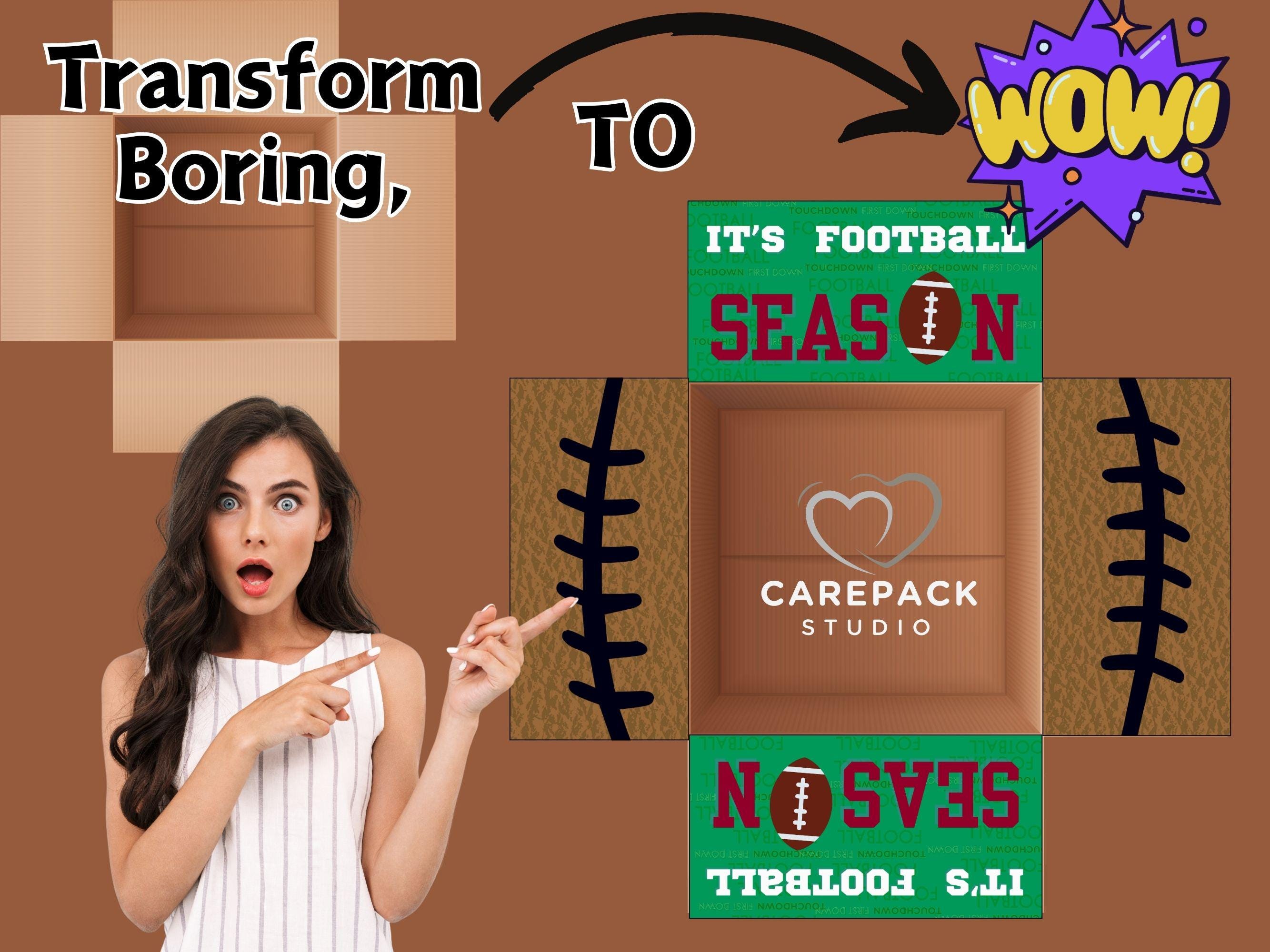 Football Care Package Labels Printable Sports Football Theme Box Flap ...