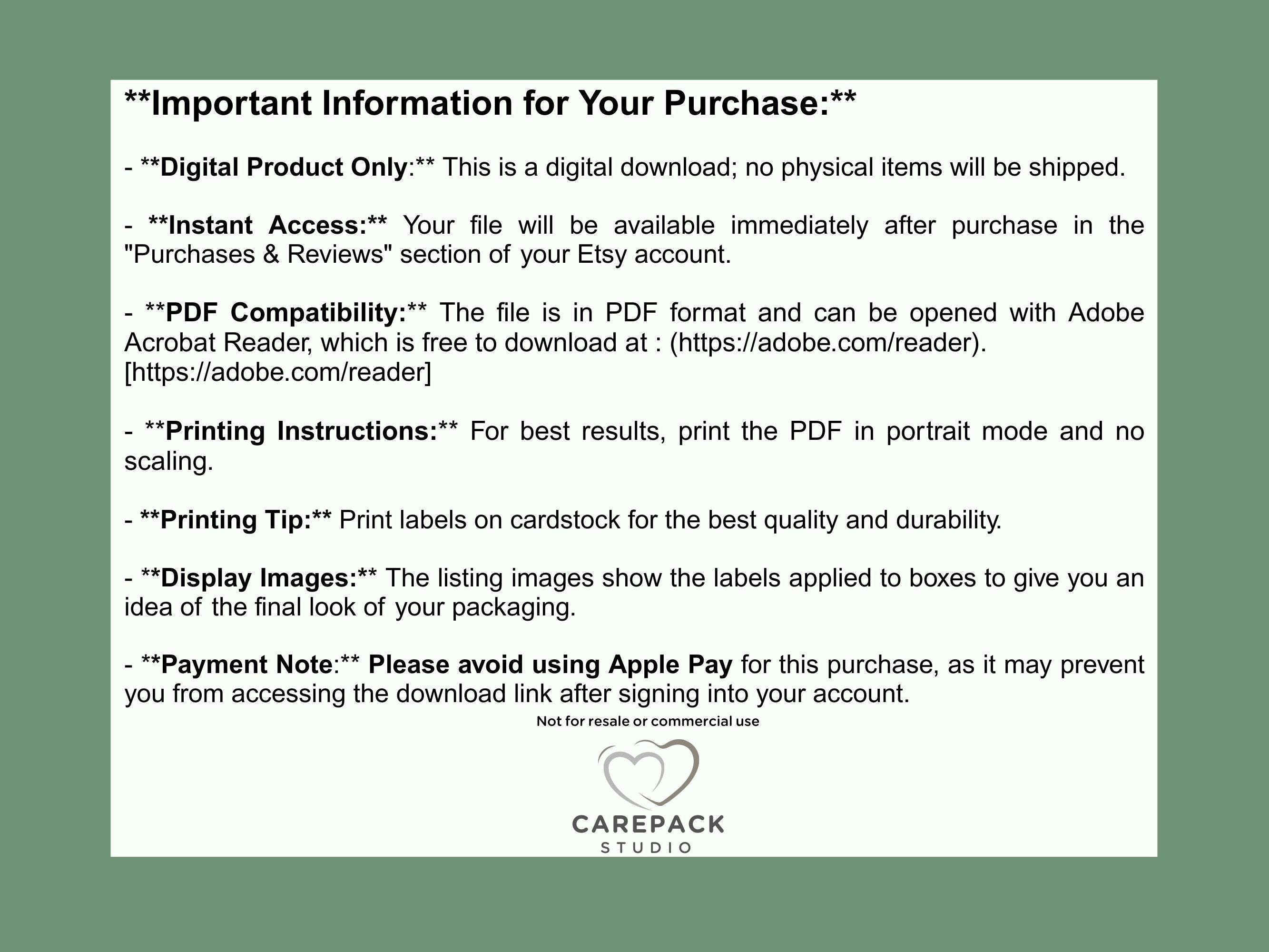 Printable Packed With Love Shipping Label for Care Package, Shipping ...