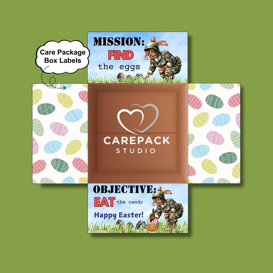 Easter Soldier Care Package Labels Printable Box Flap Labels Military ...