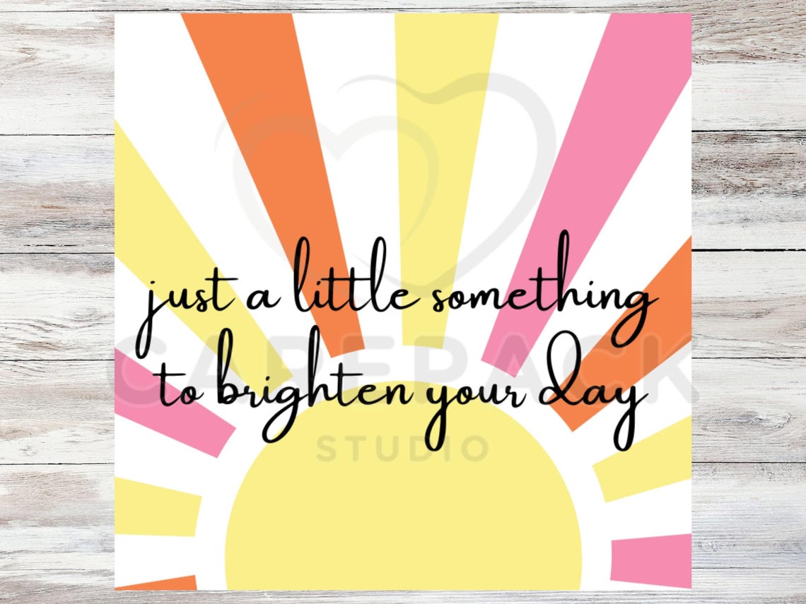 Yellow Sunshine Gift Tag, Printable Brighten Your Day Gift Label ...
