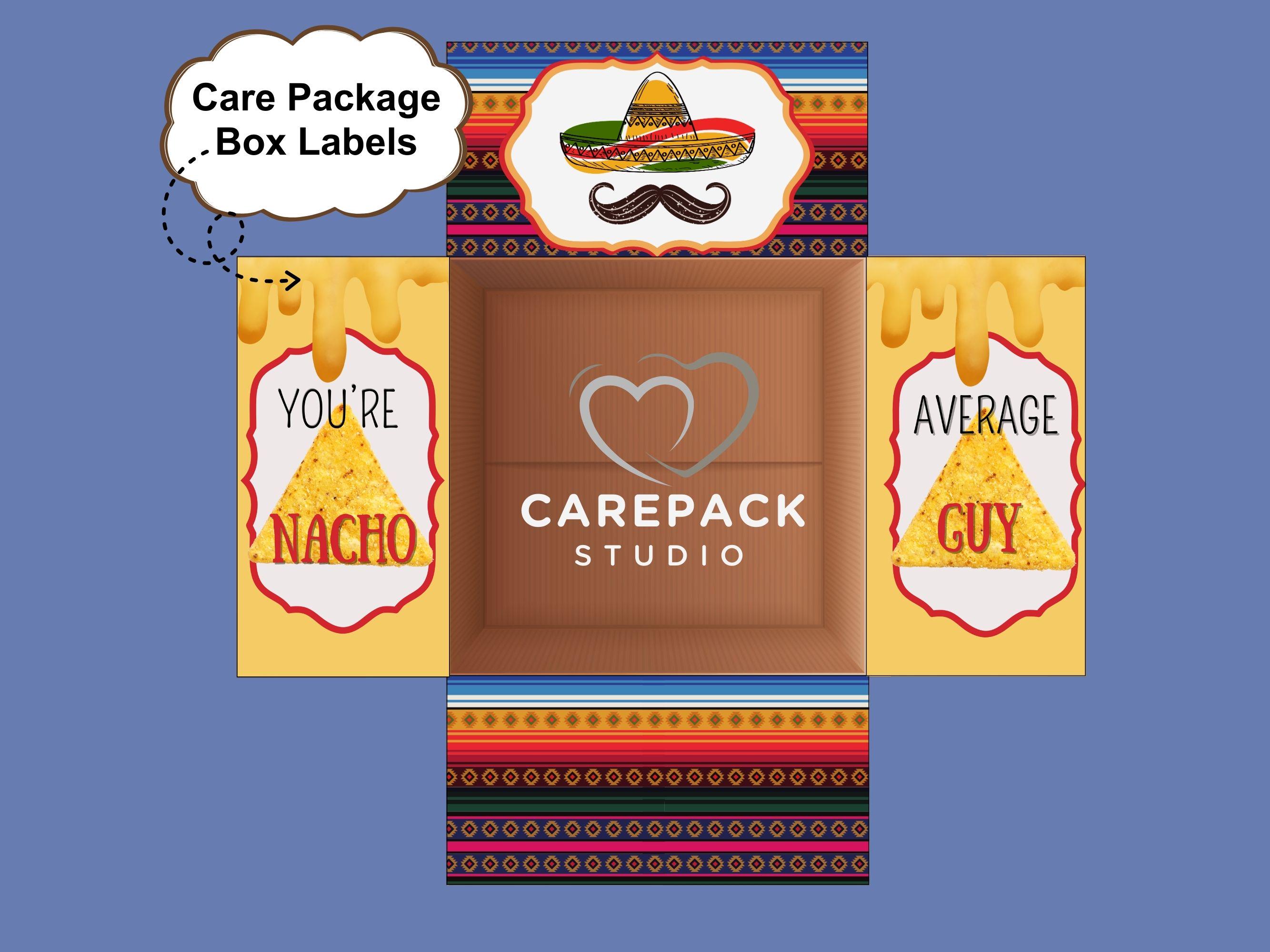Nacho Funny Care Package Box Labels Military Support Box Decor Gift for ...