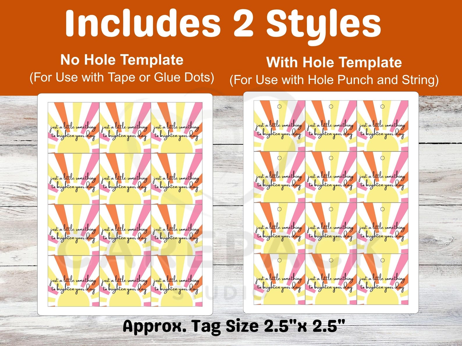 Yellow Sunshine Gift Tag, Printable Brighten Your Day Gift Label ...