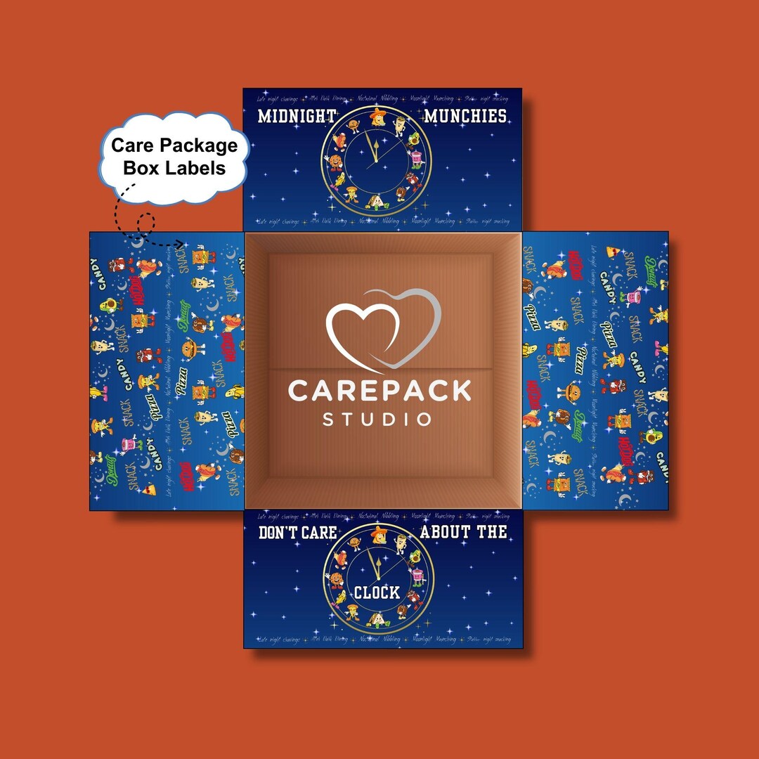 College Care Package Labels, Instant Download Printable Decor for Box ...