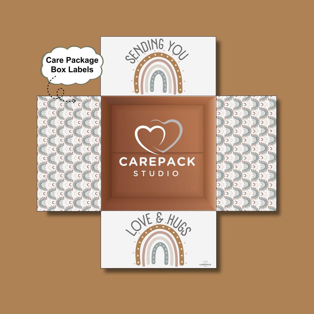 Care Package Decorated Box Flaps Instant Download Printable Label ...