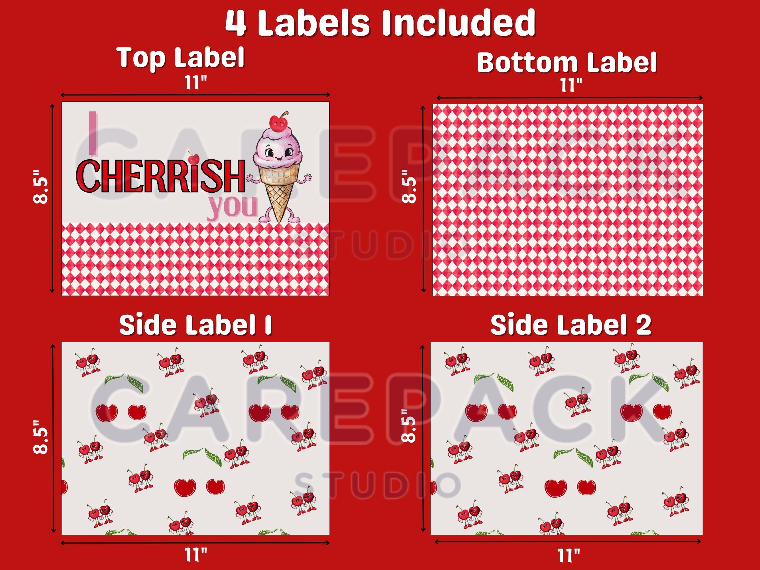 Care Package Box Flap Labels Printable Decoration Valentines Day I ...