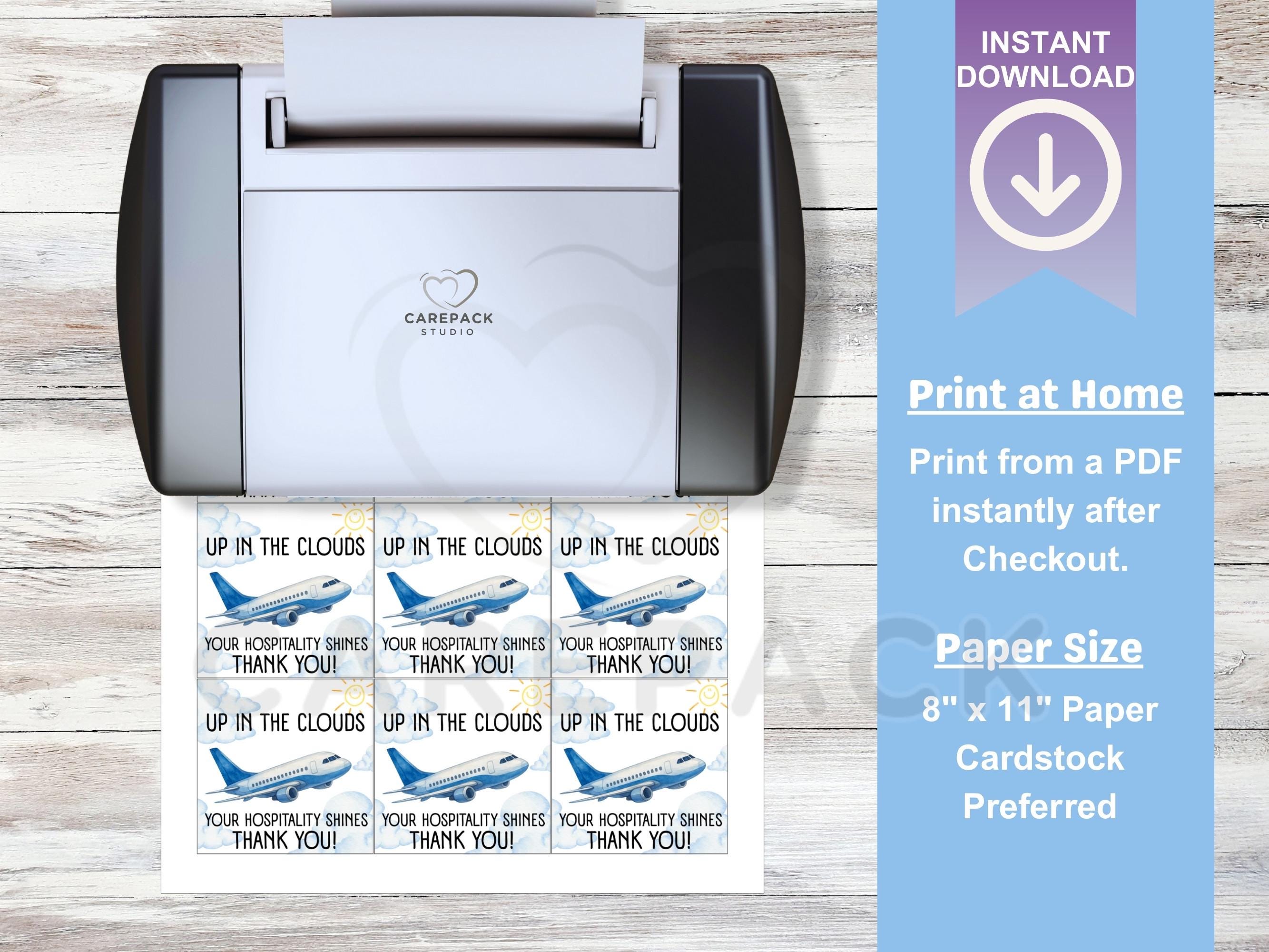 Printable Airplane Gift Tag, Flight Crew Flight Attendant Labels, Baby ...