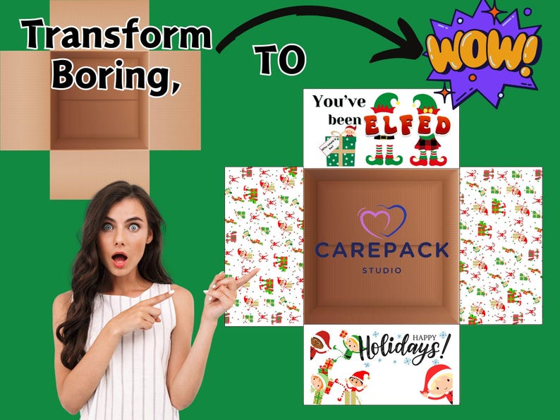 Surprise Christmas Package Labels, Printable Box Flap Decor, You've ...