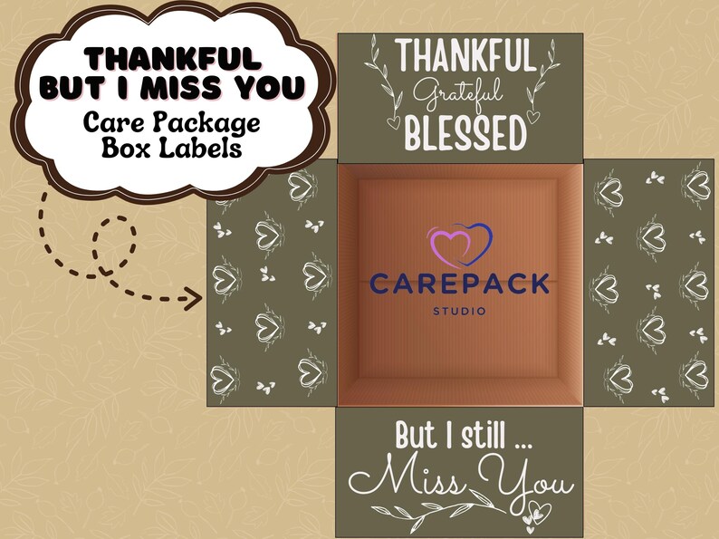 Care Package Printable Labels, Printable Decoration for Box Flaps ...