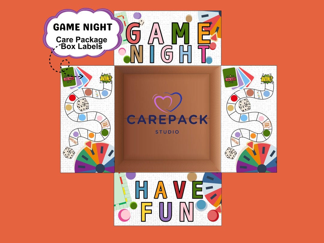 Game Night Care Package Labels, Instant Download Printable Decoration ...