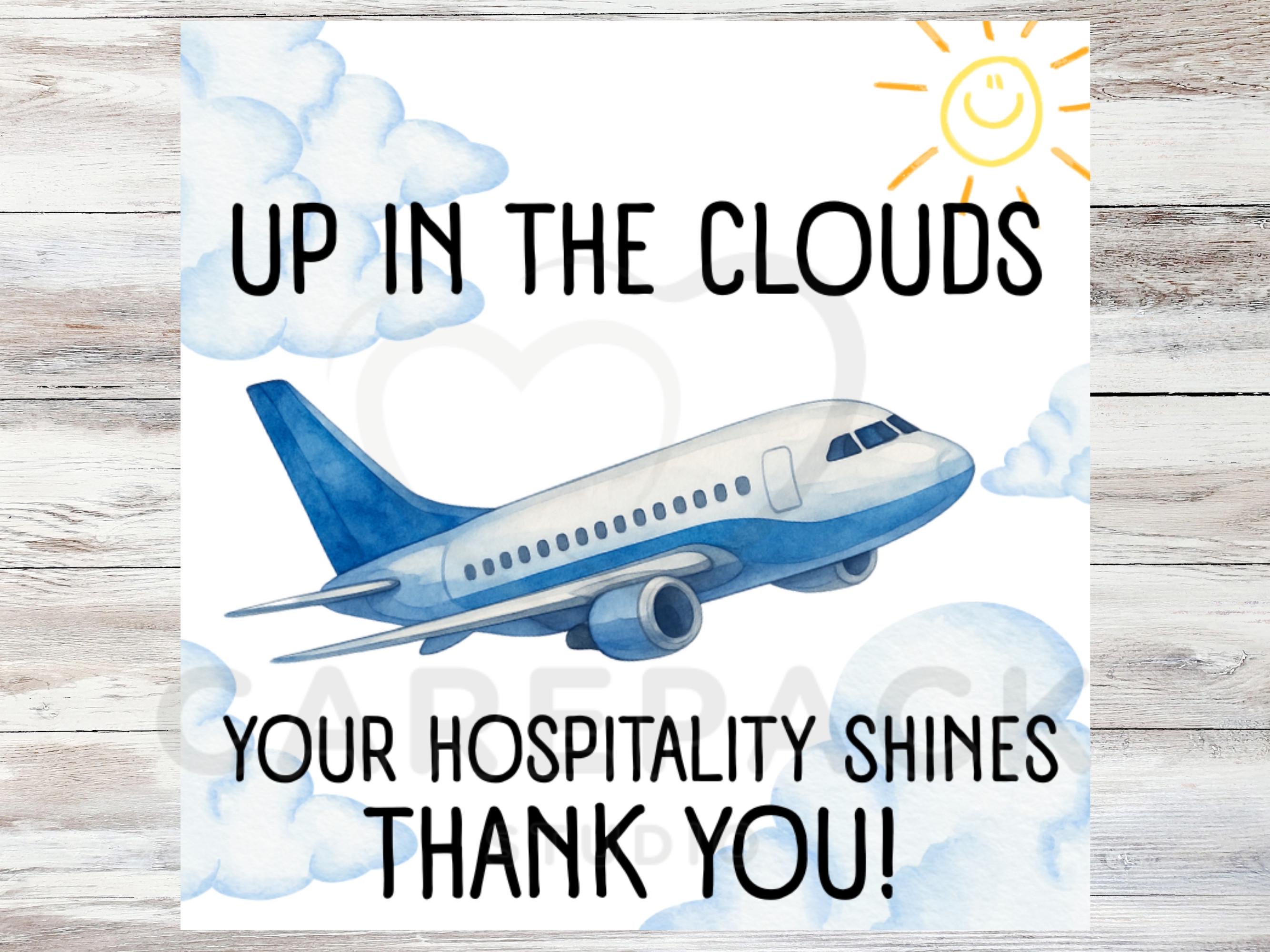 Printable Airplane Gift Tag, Flight Crew Flight Attendant Labels, Baby ...