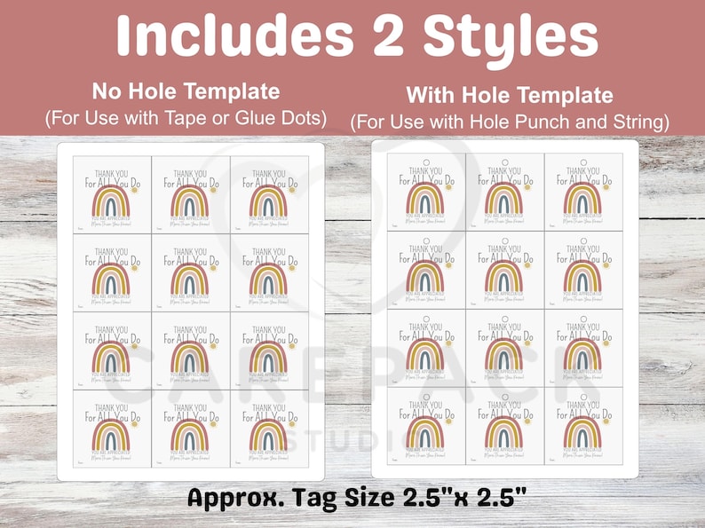 Printable Rainbow Gift Tag, Thank You for All You Do Staff Appreciation ...