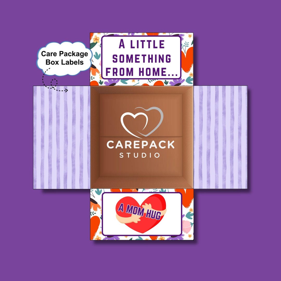 Mom Hug Care Package Labels Printable Download Decoration for Box Flaps ...
