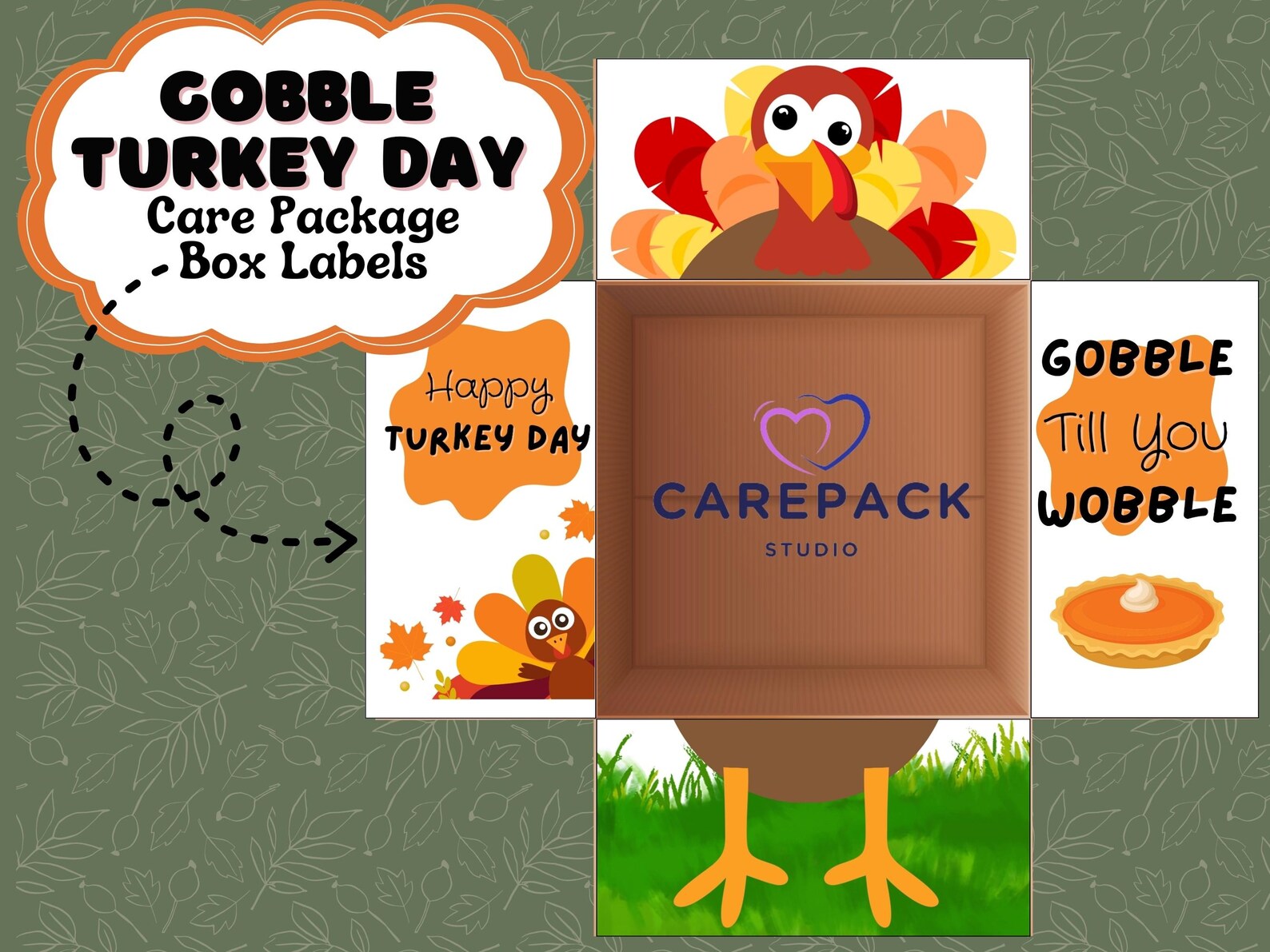 Thanksgiving Care Package Labels, Instant Download Printable Decoration ...