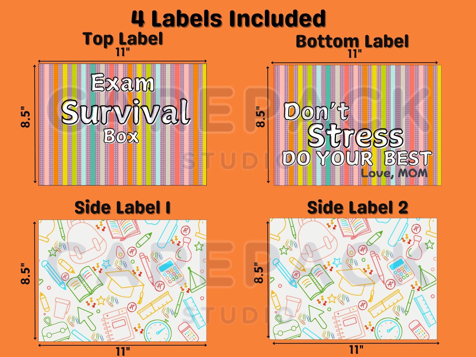 College Finals Week Care Package Labels Instant Download Printable Don ...