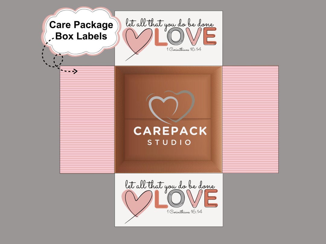 Christian Care Package Labels Printable Box Flap Scripture Verse Decor ...
