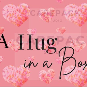Hug Box Care Package, Instant Download Printable Label Box Flap Decor ...