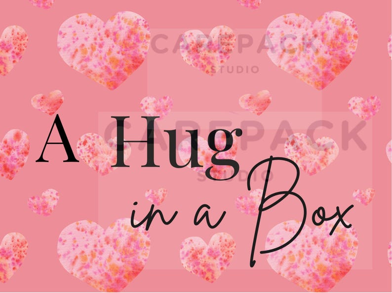 Hug Box Care Package, Instant Download Printable Label Box Flap Decor ...