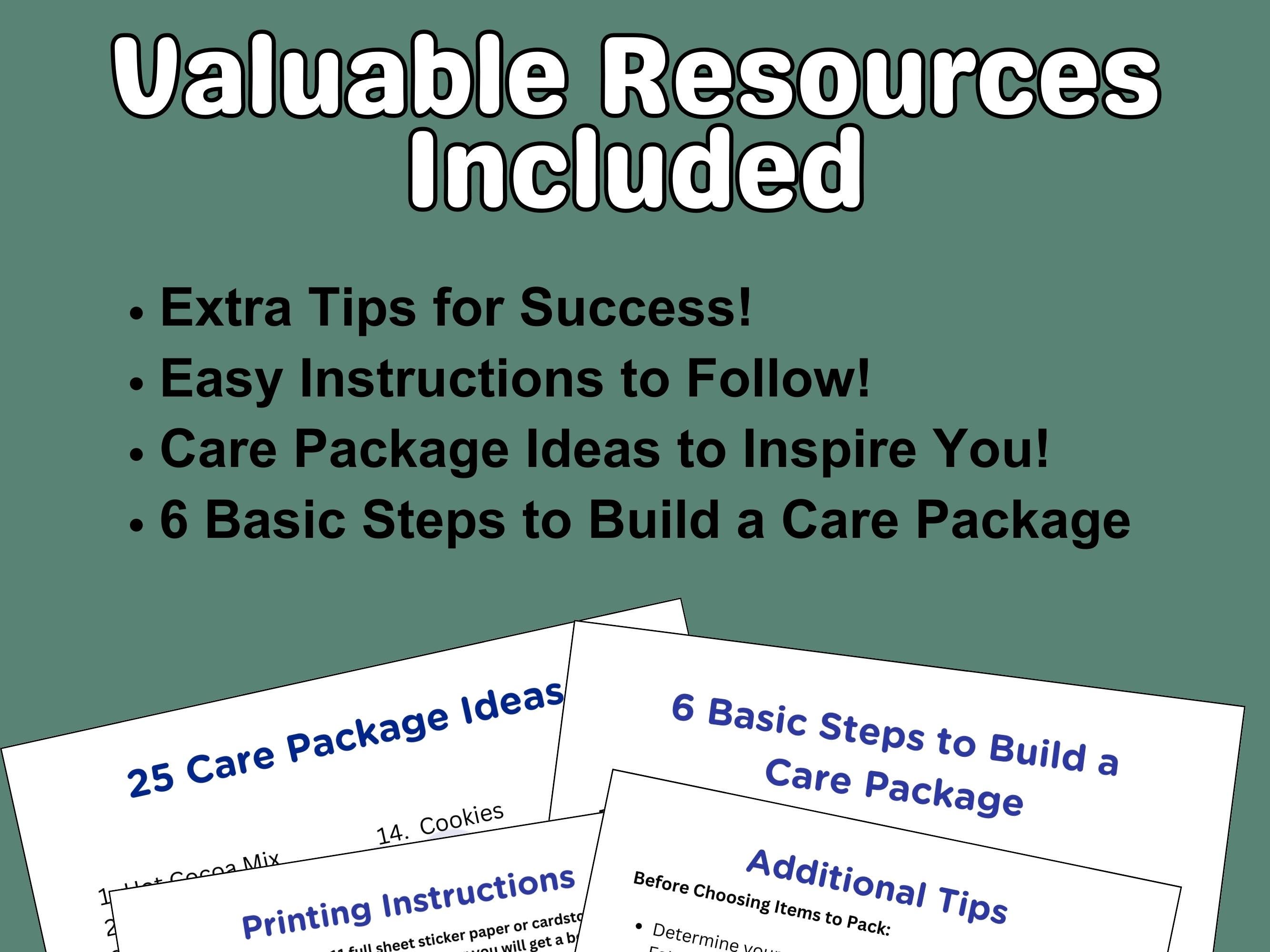 Hug in a Box Care Package Labels Printable Download Box Flap Decor Miss ...