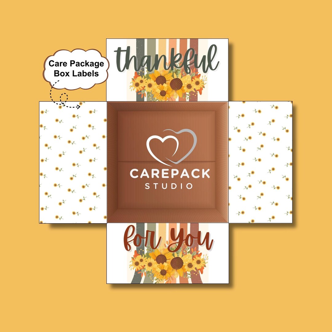 Thankful for You Care Package Label Printable Thanksgiving Instant ...