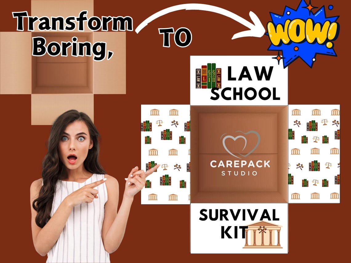 Law Care Package Label Printable Box Flap Decor for University Students ...