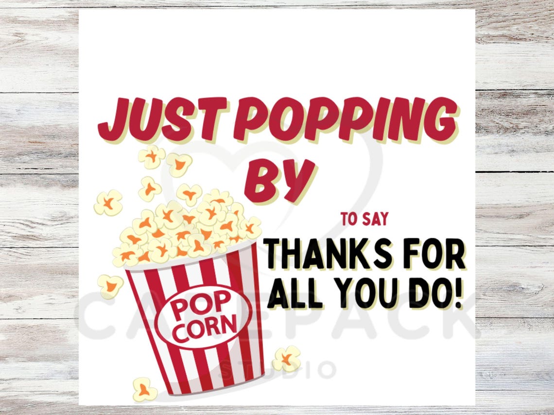 Just Popping by to Say Thanks for All You Do Gift Tag, Teacher ...