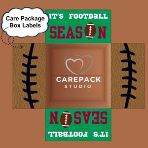 Football Care Package Labels Printable Sports Football Theme Box Flap ...