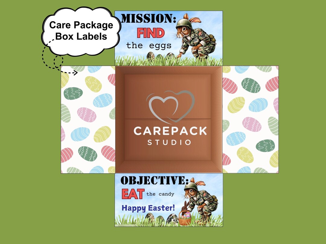 Easter Soldier Care Package Labels Printable Box Flap Labels Military ...