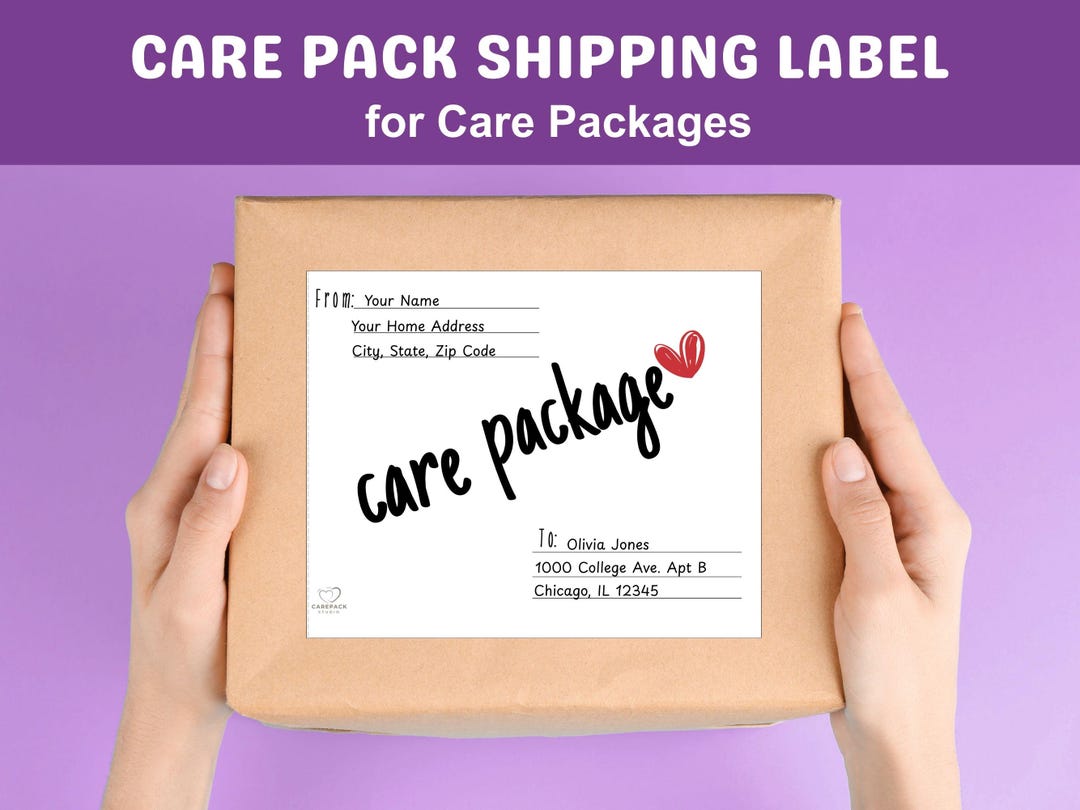 Printable Shipping Label for Care Package, Care Box Shipping Outside ...