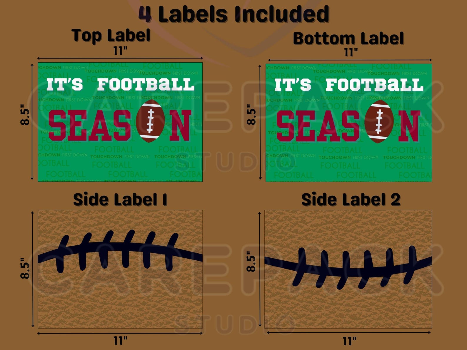 Football Care Package Labels Printable Sports Football Theme Box Flap ...