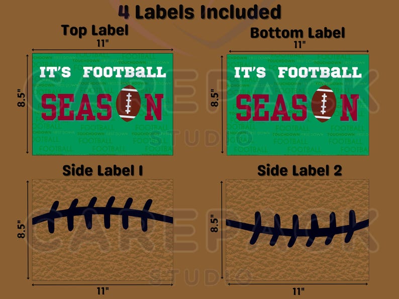 Football Care Package Labels Printable Sports Football Theme Box Flap ...