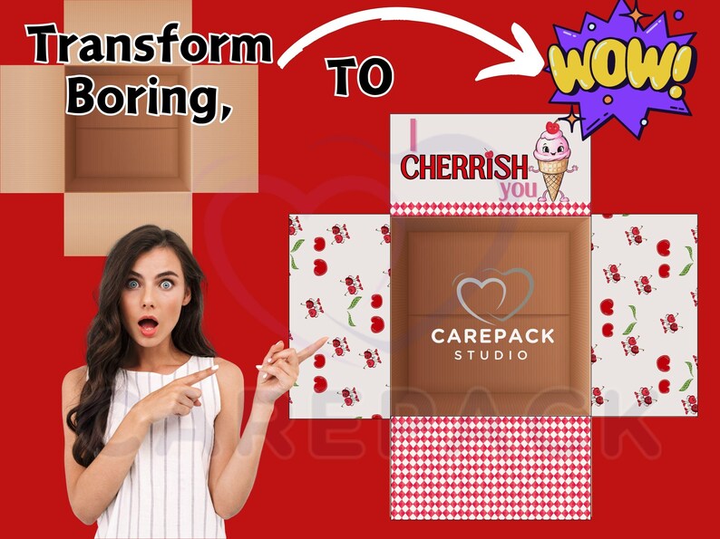 Care Package Box Flap Labels Printable Decoration Valentines Day I ...