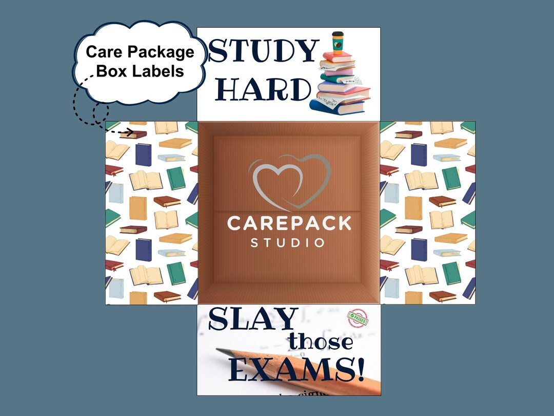 Study Hard Slay Exams Motivational College Exam Printable Care Package ...