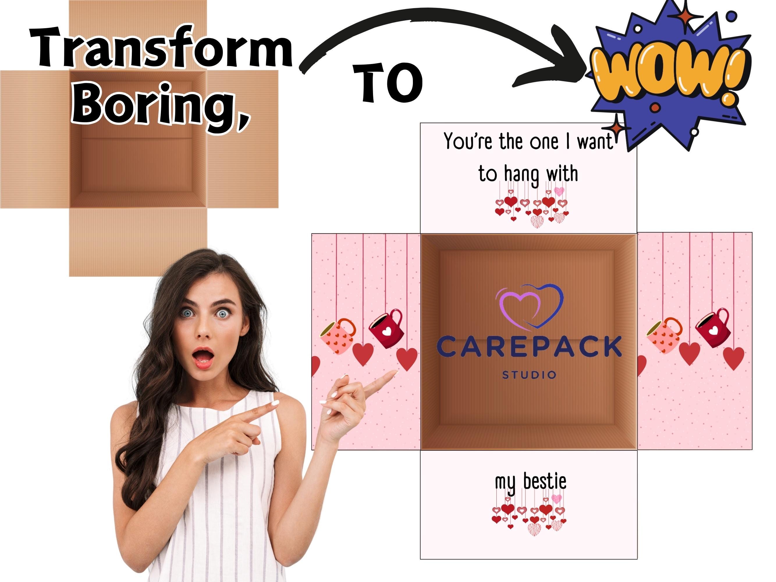 Bestie Care Package Printable Box Flap Labels Valentine Box Label ...