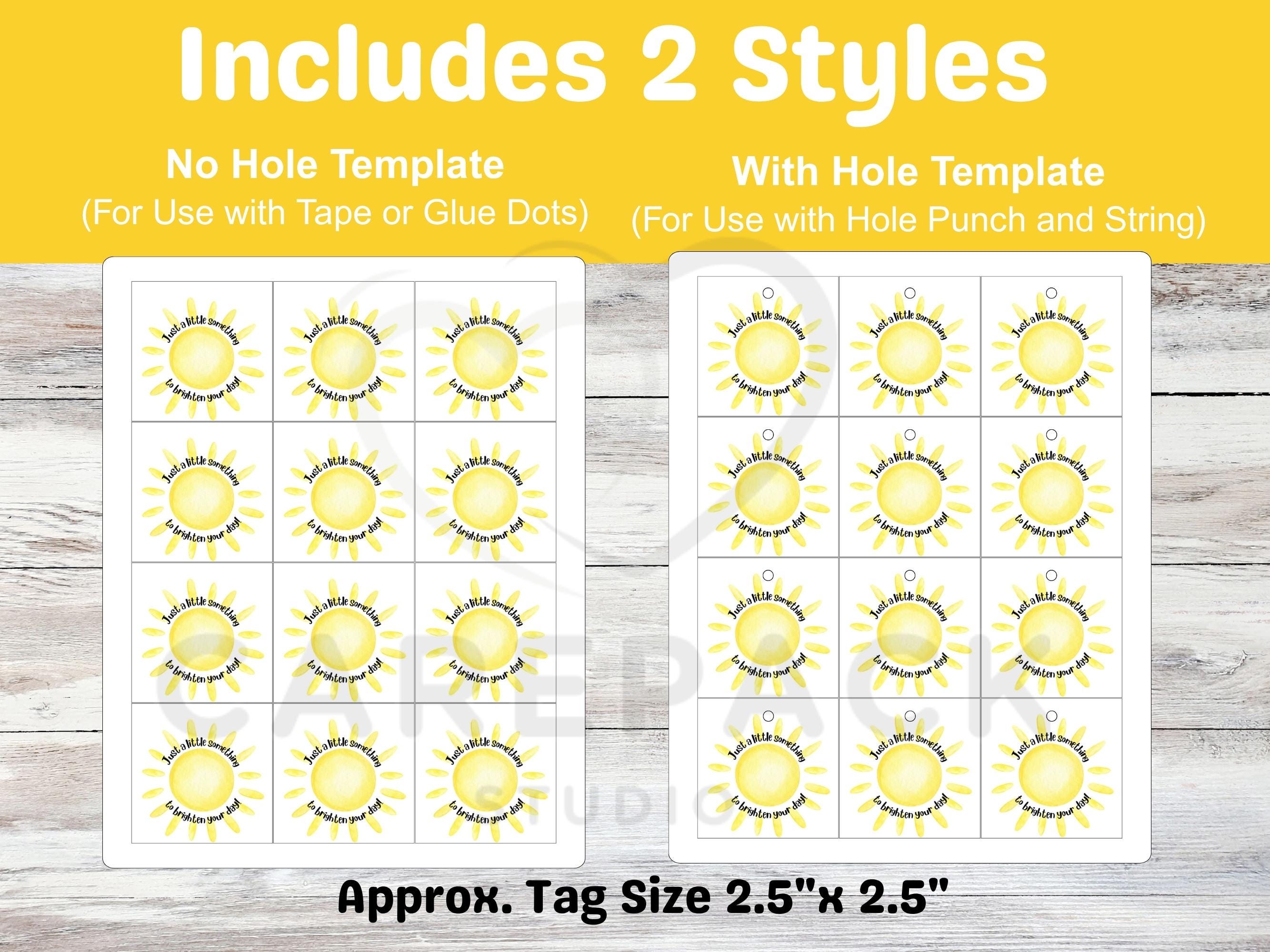 Yellow Sunshine Gift Tag, Printable Brighten Your Day Gift Label ...