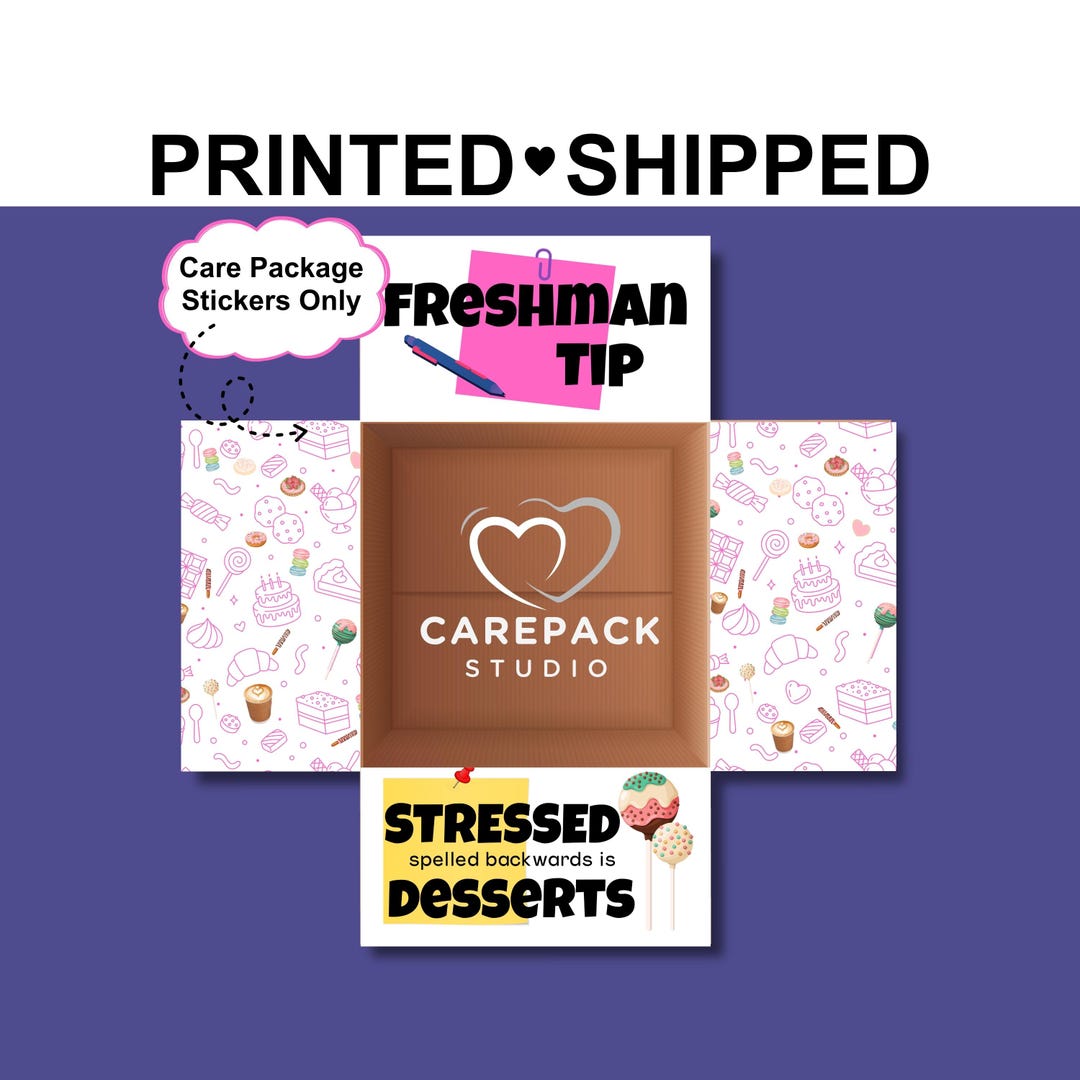 Freshman Tip Care Package Sticker Box Labels, First Year College ...