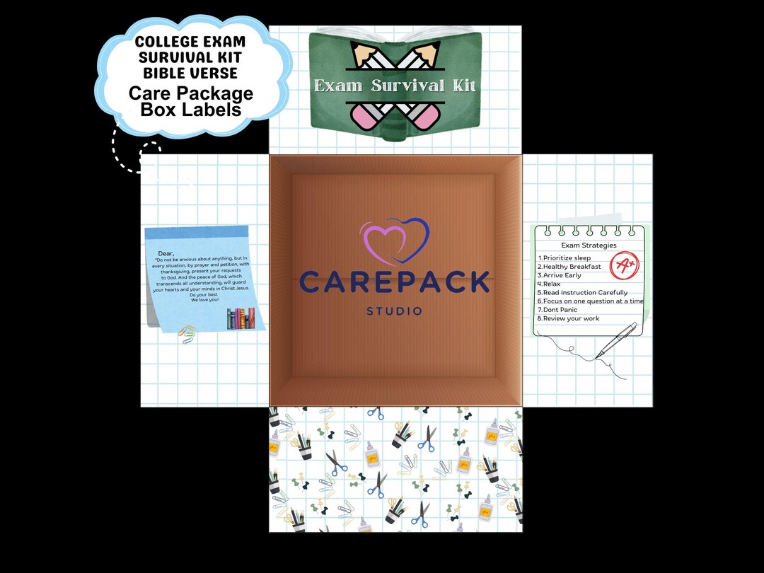 College Exam Survival Kit Labels Instant Download, Printable Decoration ...