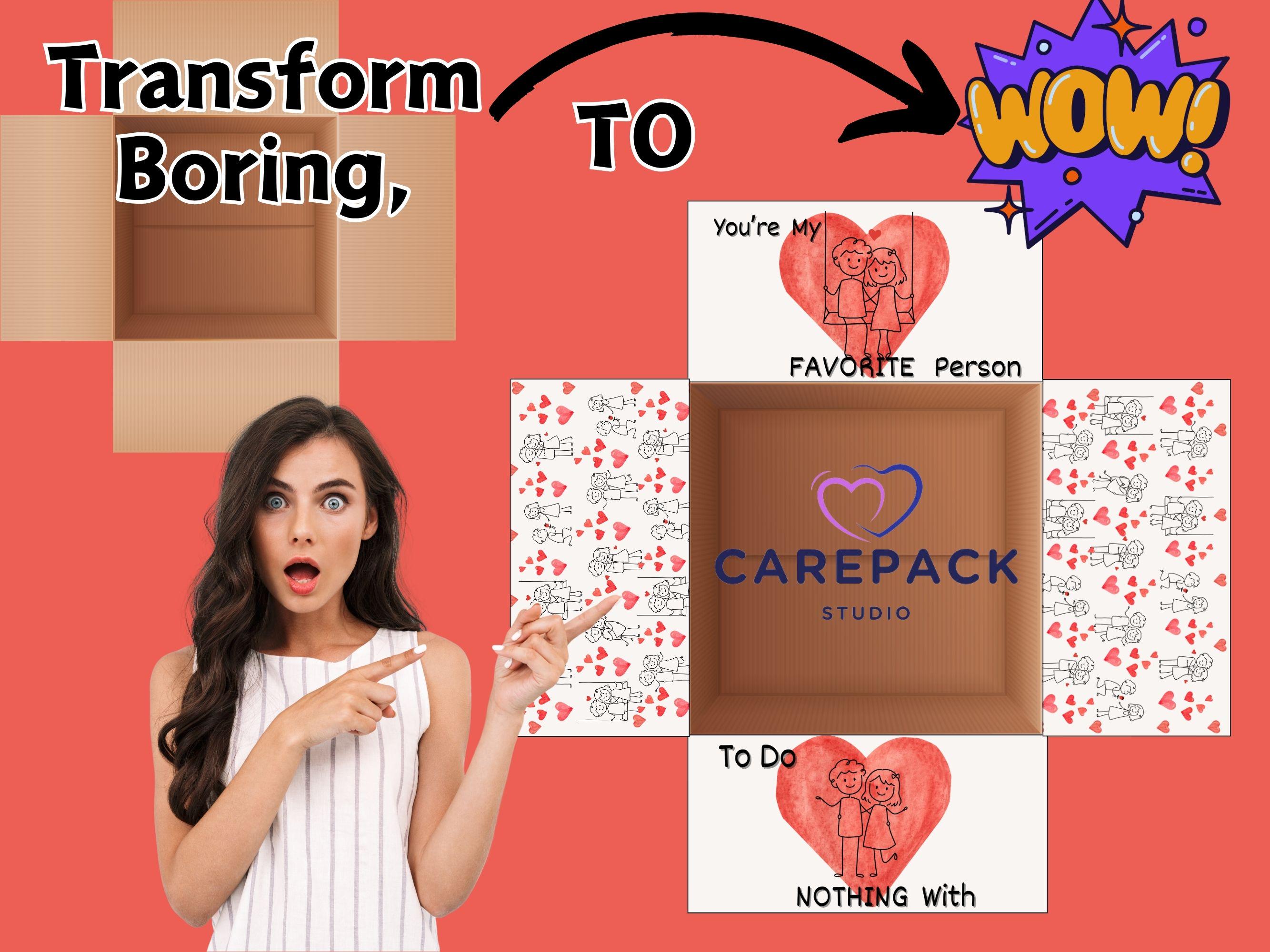 Friendship Love Care Package Printable Box Flap Labels Valentine Box ...