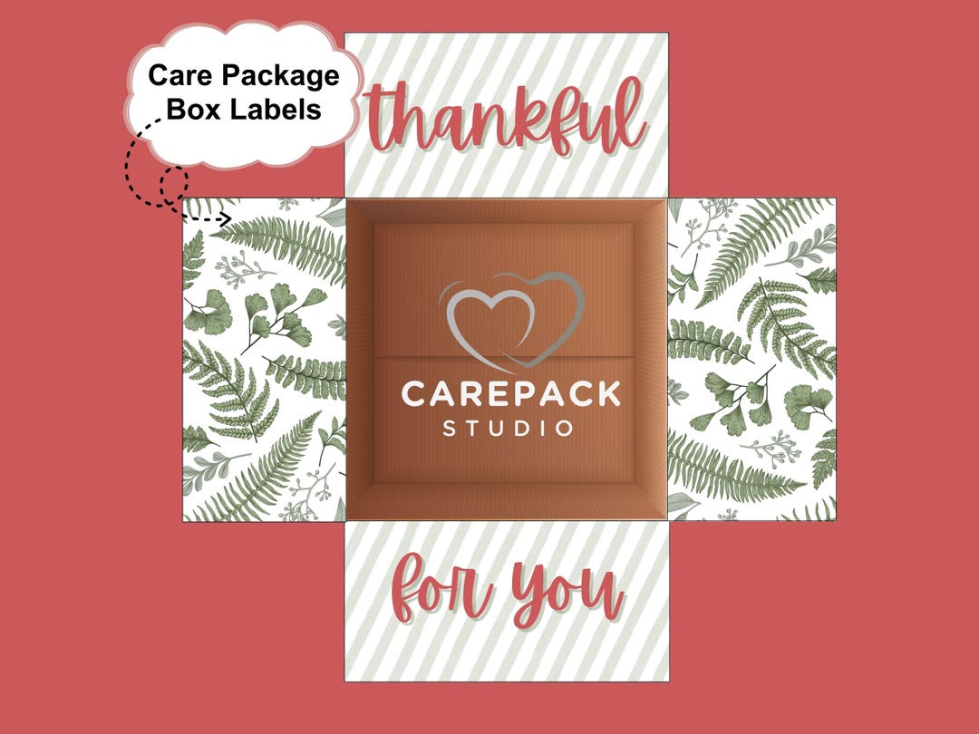 Thankful for You Care Package Box Labels, Printable Box Labels for ...