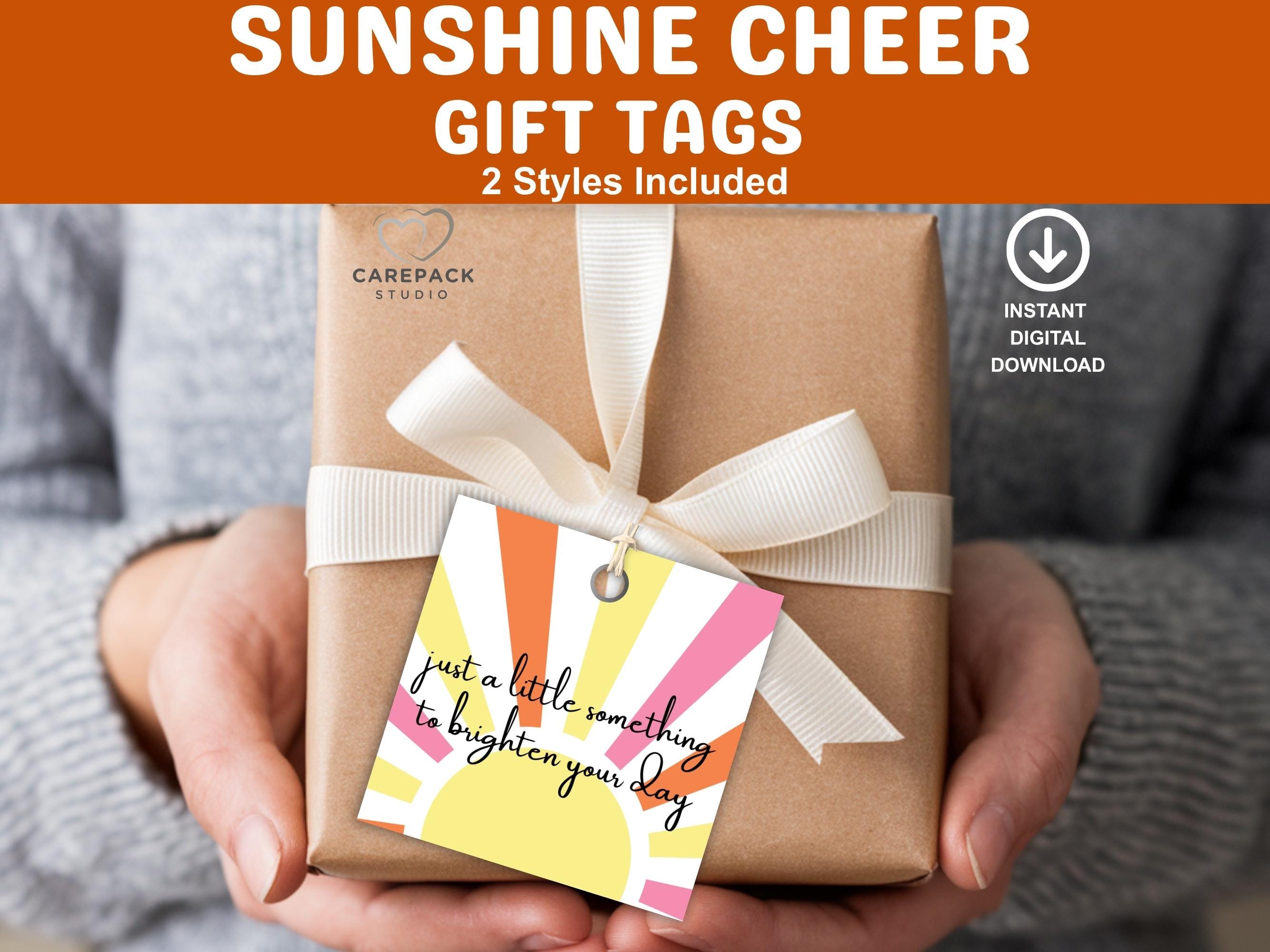 Yellow Sunshine Gift Tag, Printable Brighten Your Day Gift Label ...