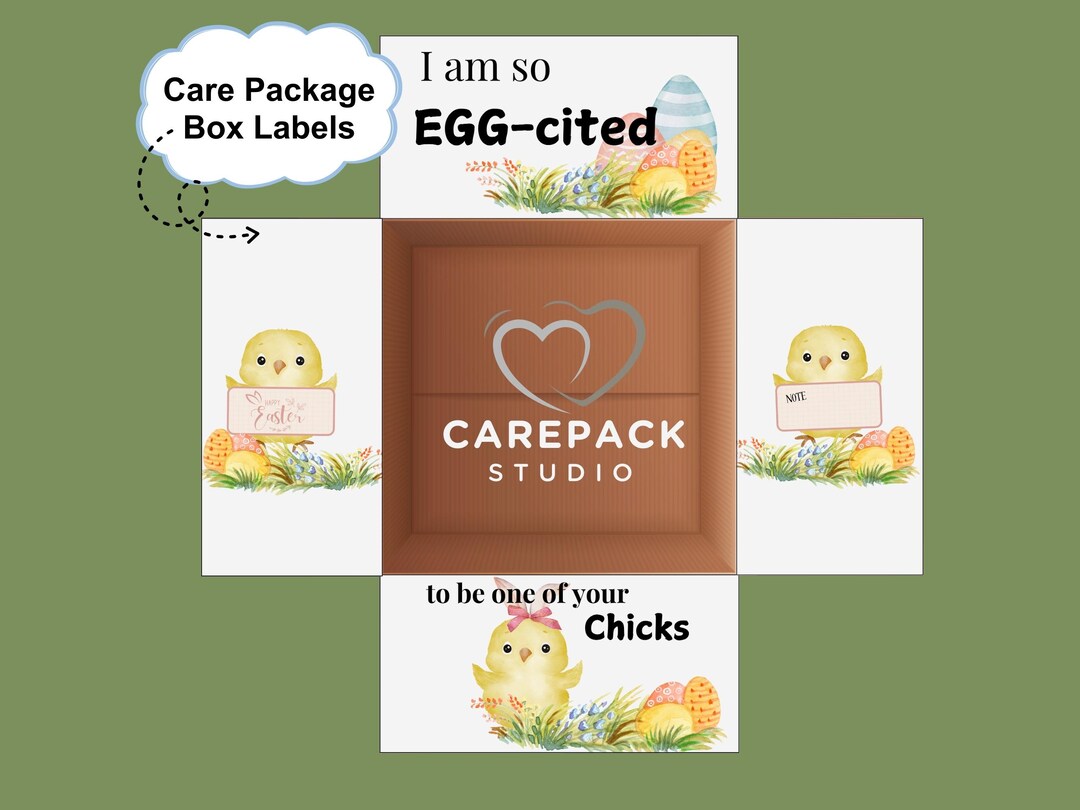 Easter Chick Care Package Labels Instant Download Printable Label Box ...