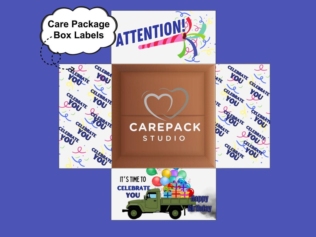 Deployed Birthday Care Package Label Military Husband Happy Birthday ...