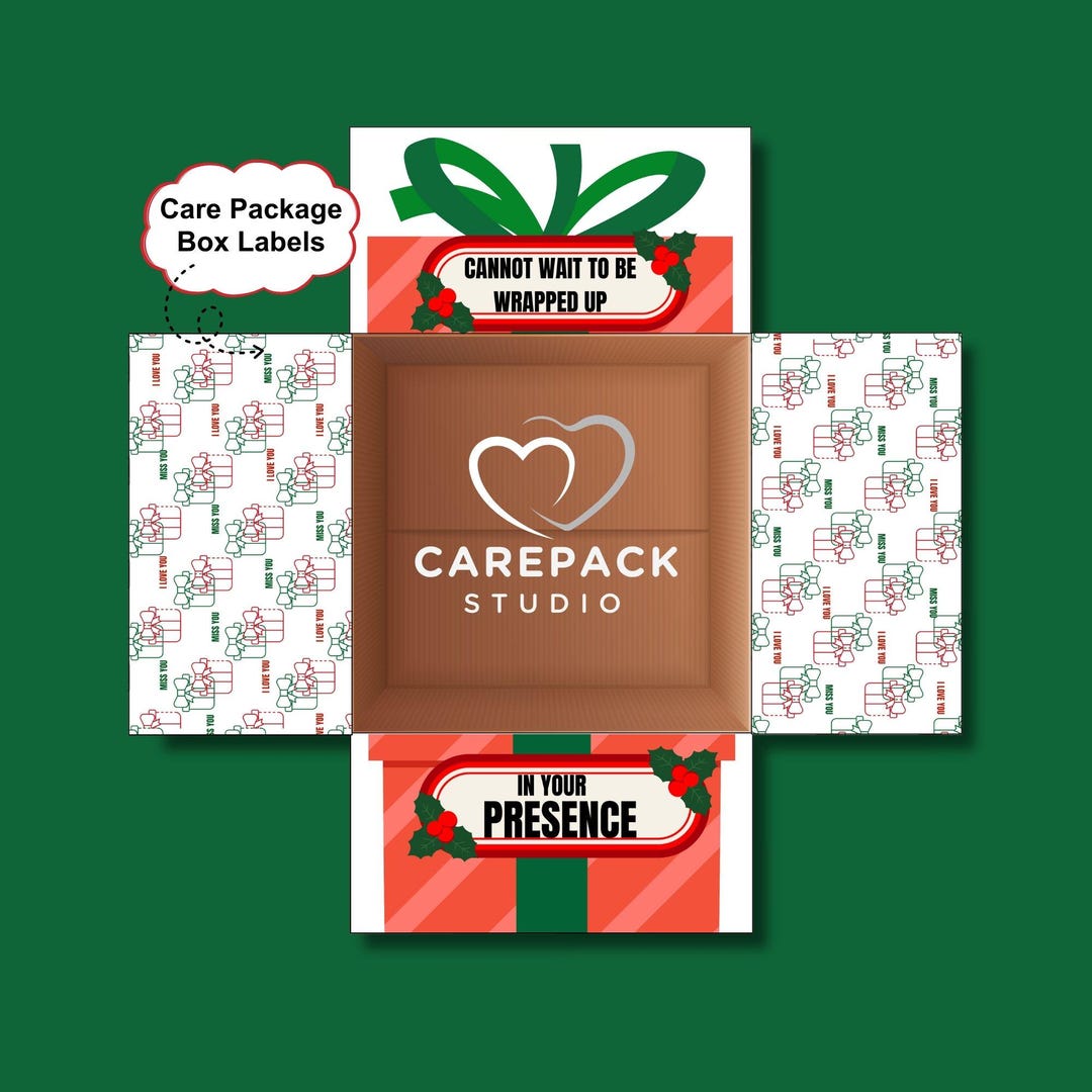 Love Theme Christmas Package Labels Printable Decoration for Box Flaps ...