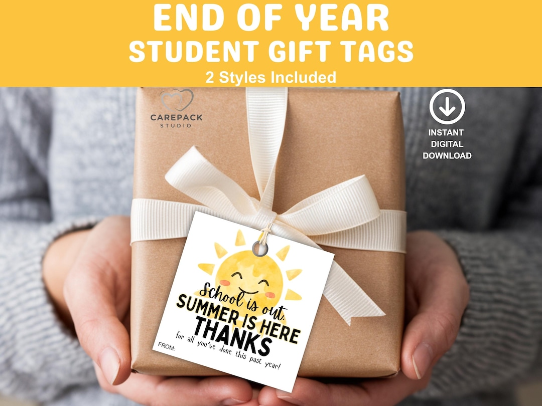 Summer Teacher Appreciation Gift Tag Printable, Yellow Sunshine Thank ...