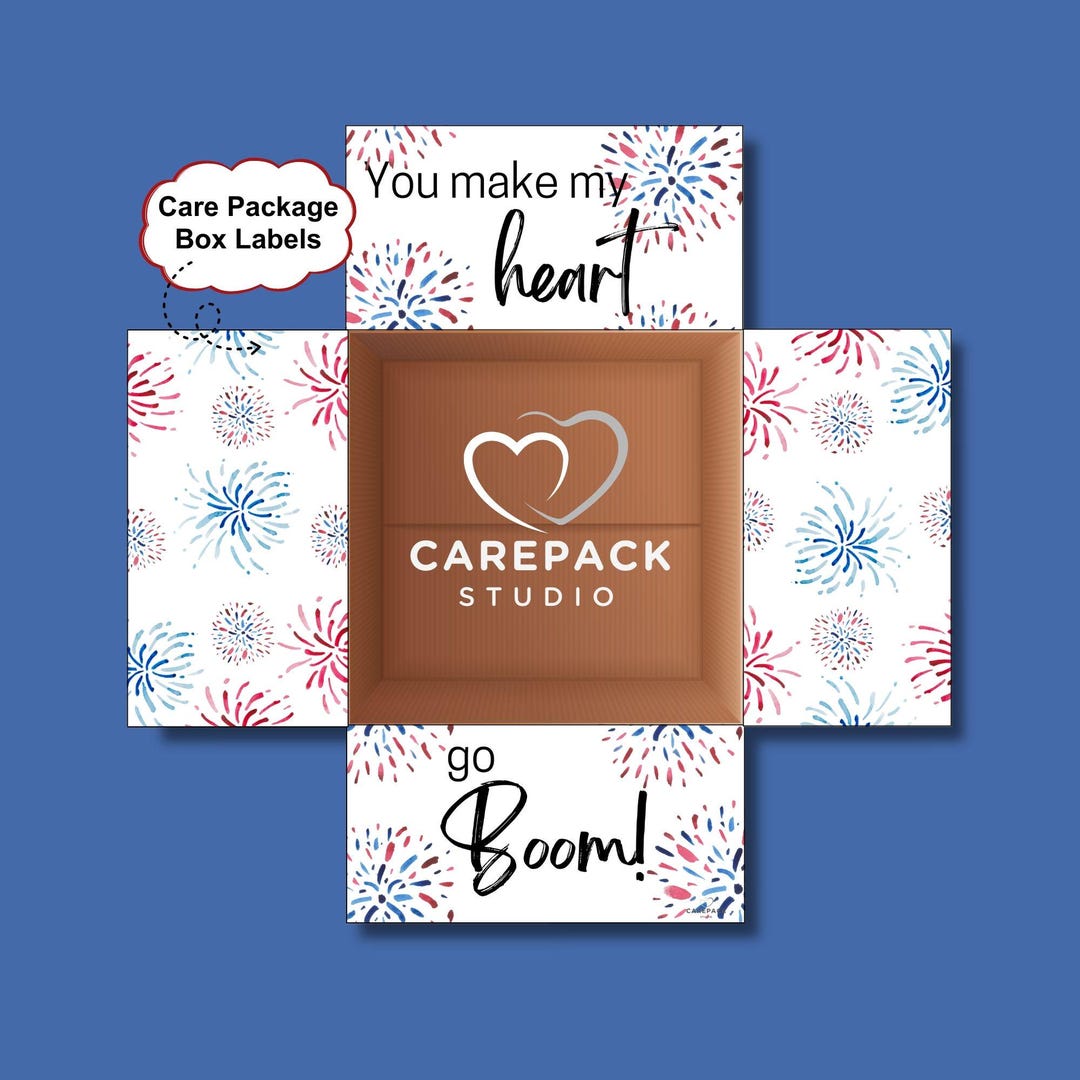 Care Package Label Fourth of July Printable Box Flap Deployment Care ...